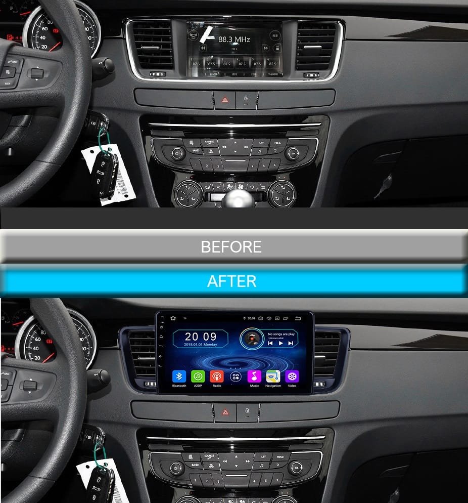 Peugeot 508 Android bilstereo multimedia bil navigation CarPlay ...